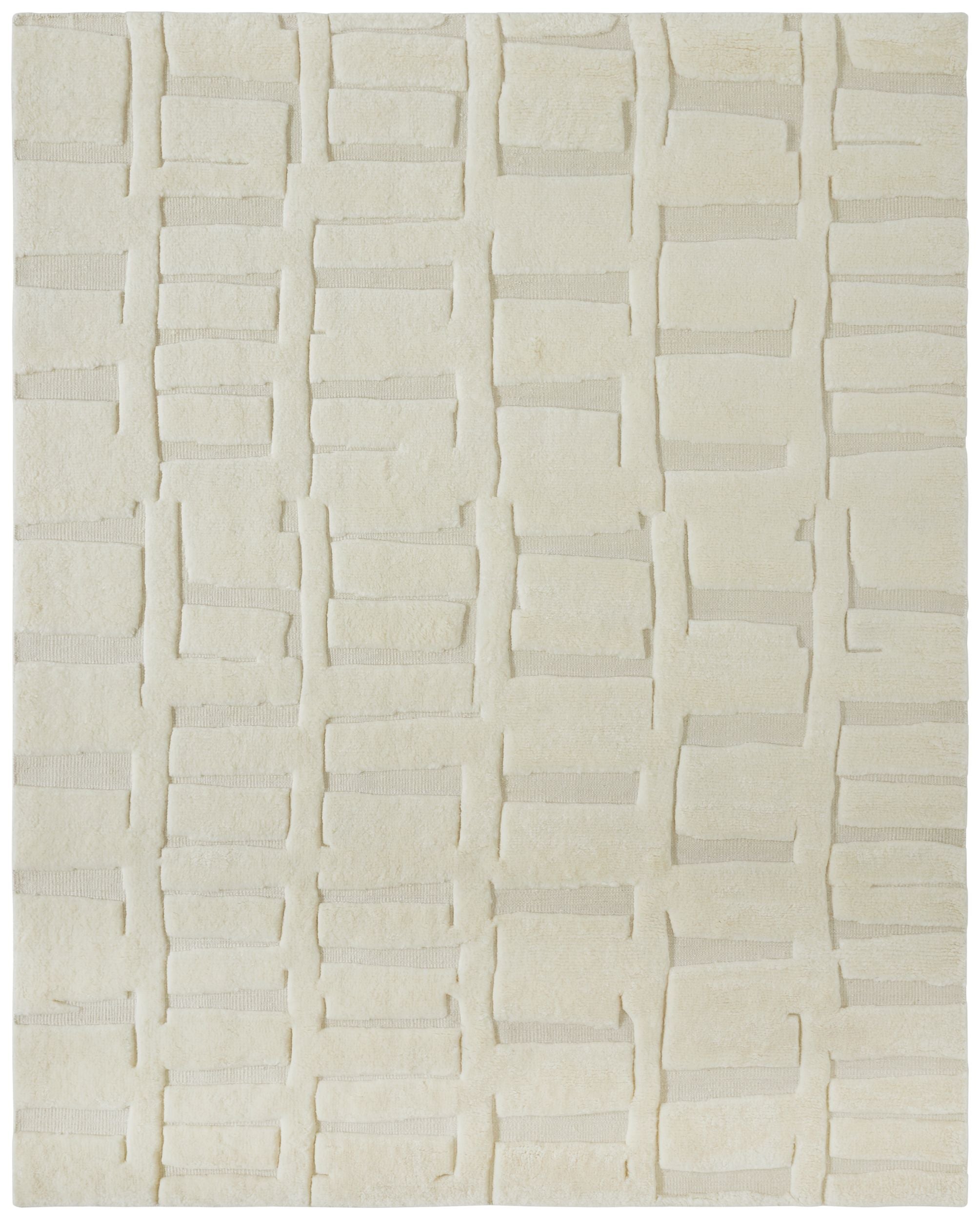 Melantha Soft 100% Wool Hand-Knotted Rug with Geometric Design