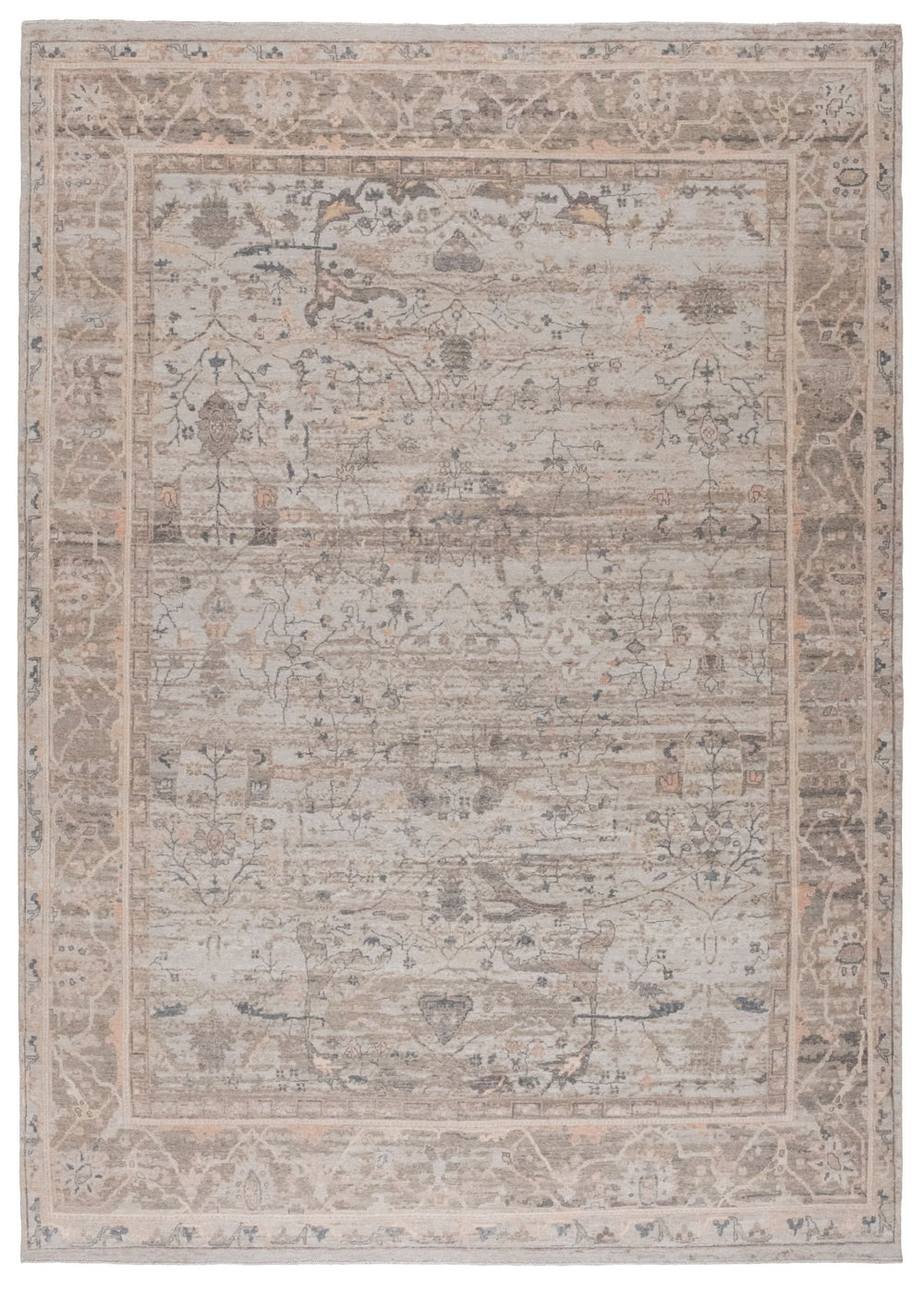 Hayley Traditional Silk Rug with Antique Design