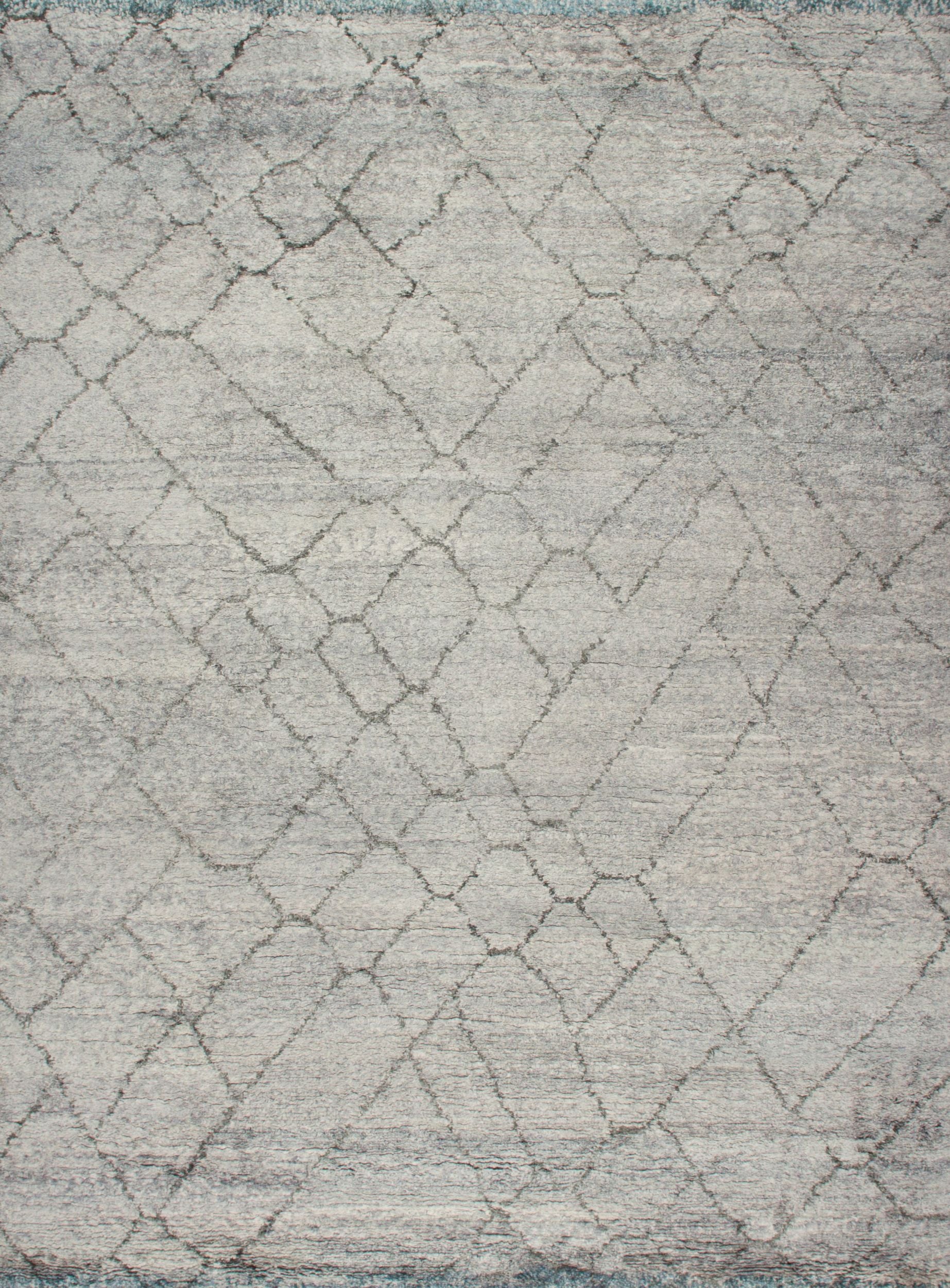 Shylock Custom Hand-Knotted Silk Rug with Geometric Design