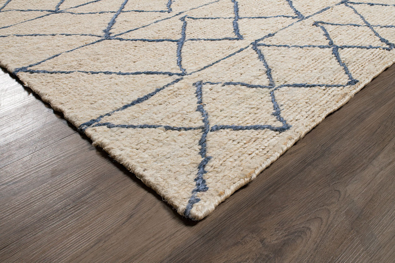 Edana 100% Jute Carpet with Geometric Design