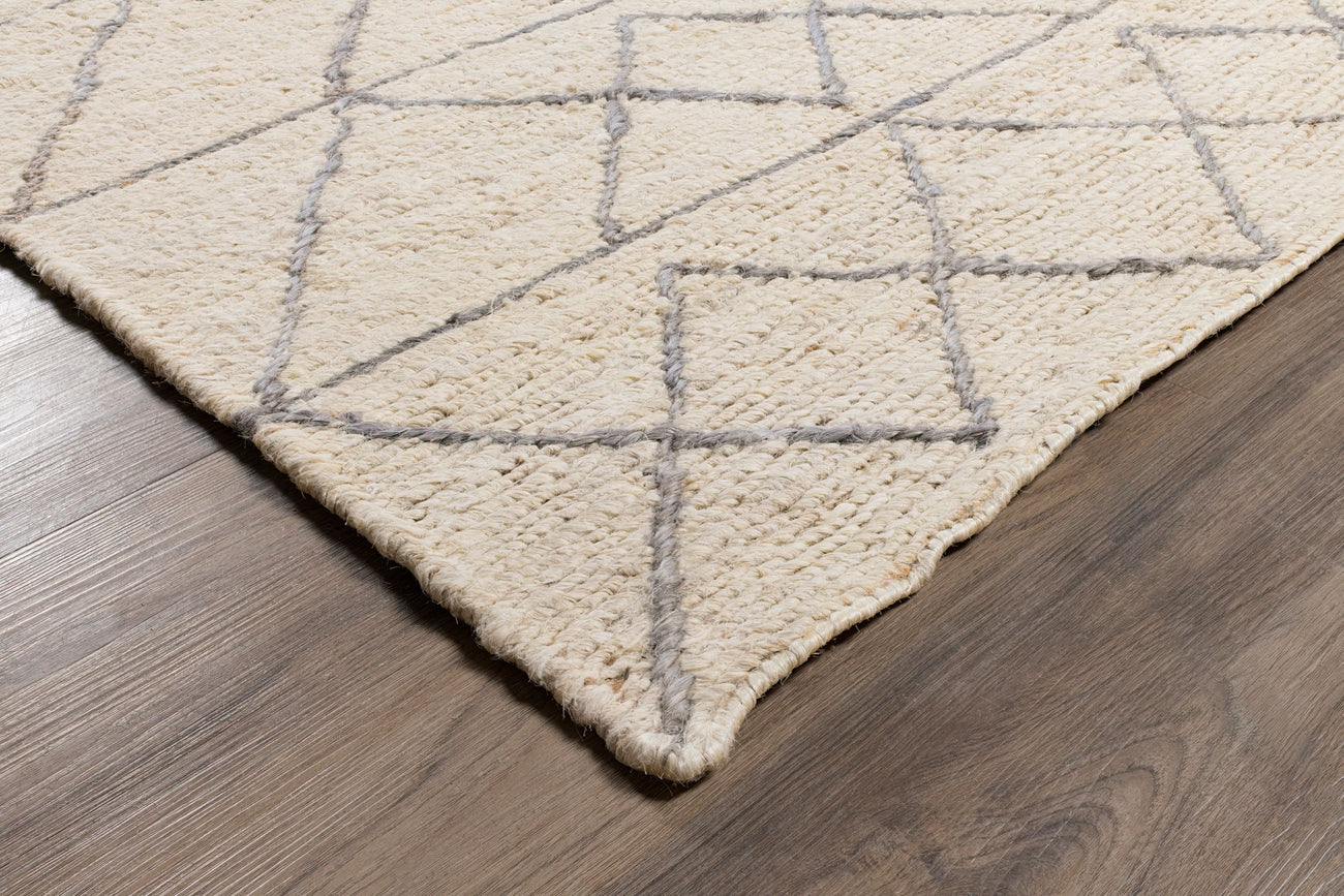 Edana 100% Jute Carpet with Geometric Design
